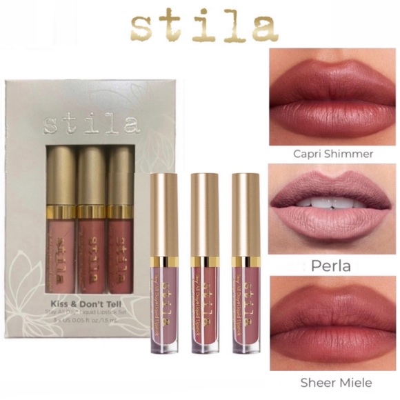 Stila | Makeup | Stila Kiss Dont Tell Liquid Lipstick Set | Poshmark